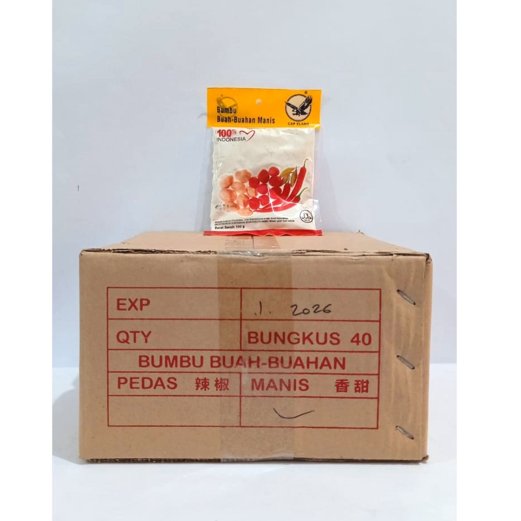 Jual Bumbu Buah Cap Elang Sachet 100gr / Pedas / Manis / 1 Karton isi ...