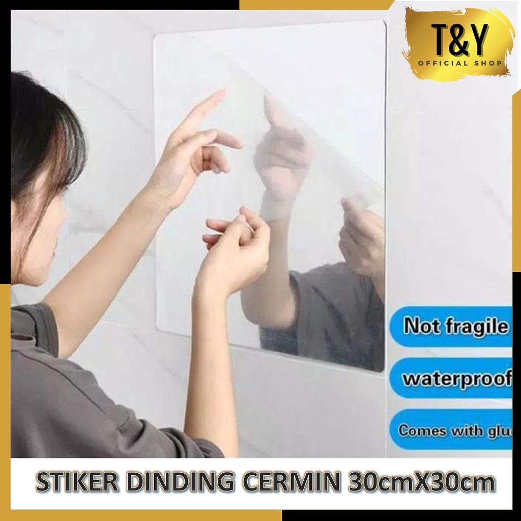 Jual T&Y Stiker Cermin Dinding Persegi Anti Pecah Tempel Persegi ...