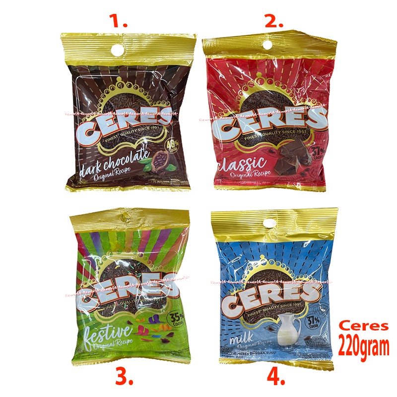 Jual Ceres 220gram Dark Chocolate Classic Festive Milk Biru Ceress ...
