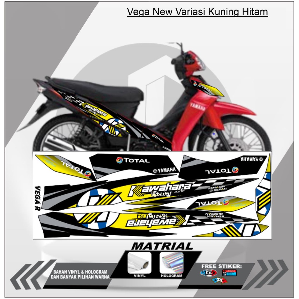 Jual STIKER STRIPING VARIASI VEGA NEW BAHAN PUTIH/HOLOGRAM VINYL|LIS ...
