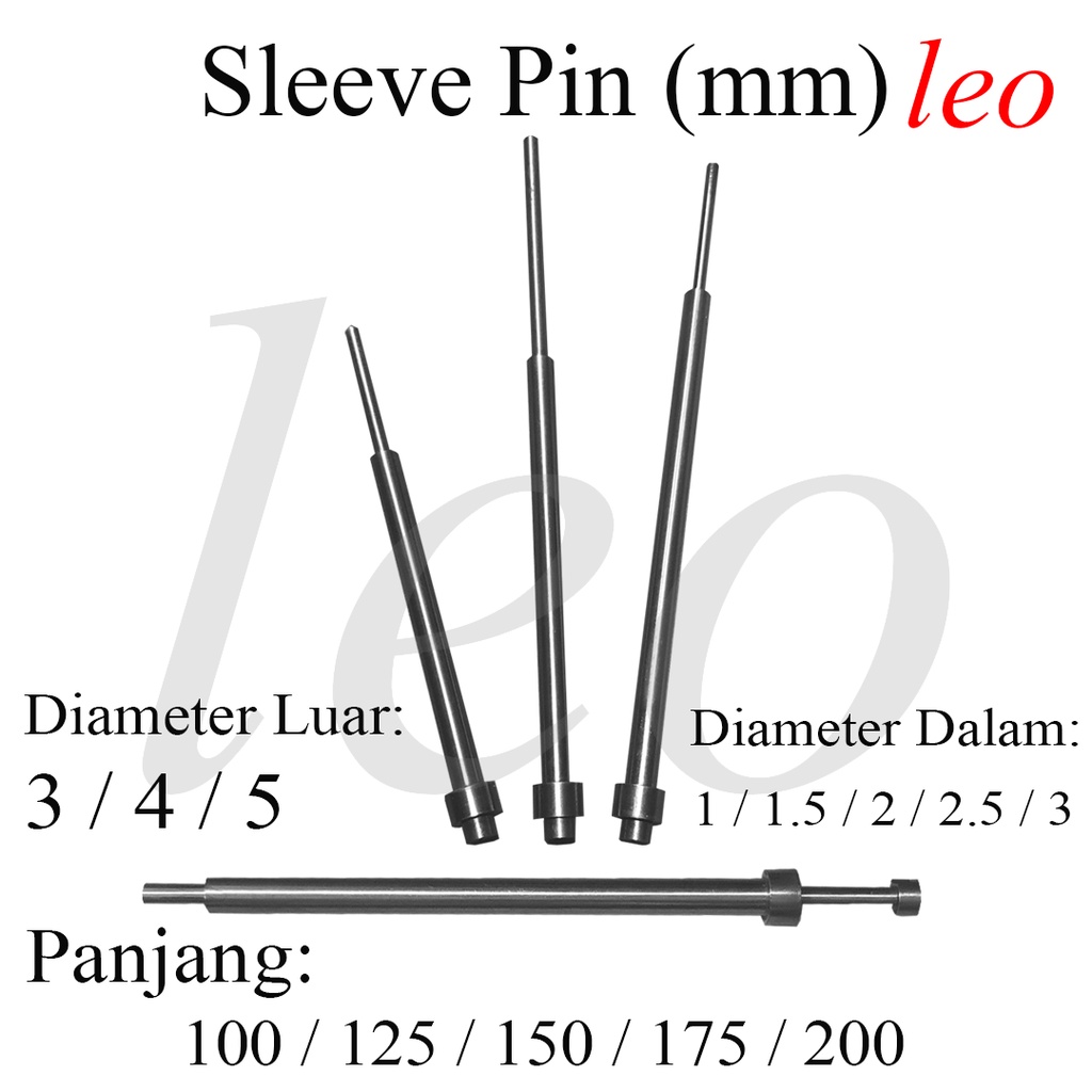Jual Sleeve Pin 3/4/5 mm 100/125/150/175/200mm Ejector Sleeve Pin ...