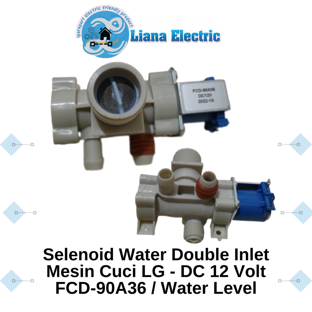 Jual Selenoid Water Double Inlet LG DC 12 Volt FCD-90A36 Water Level ...