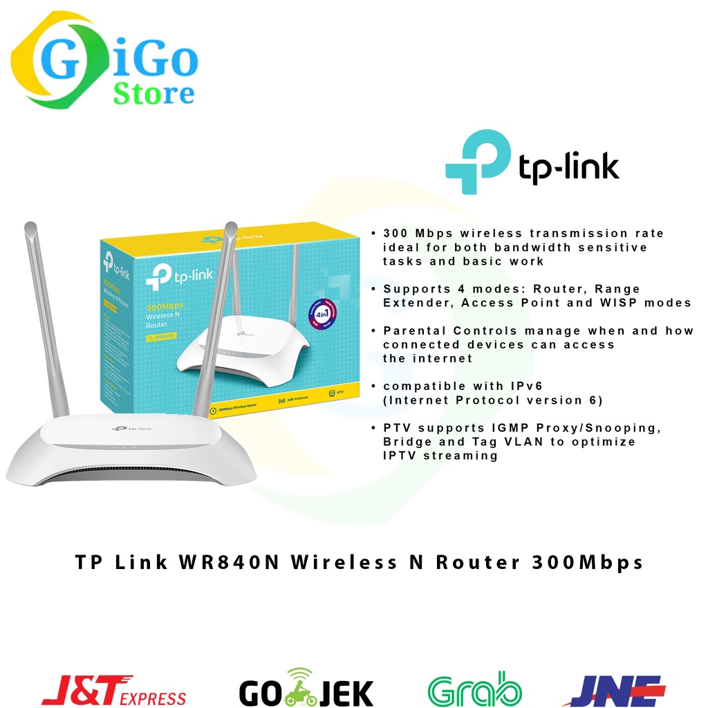 Jual TP Link WR840N Wireless N Router 300Mbps 2 Antena IPv6 - TL-WR840N ...
