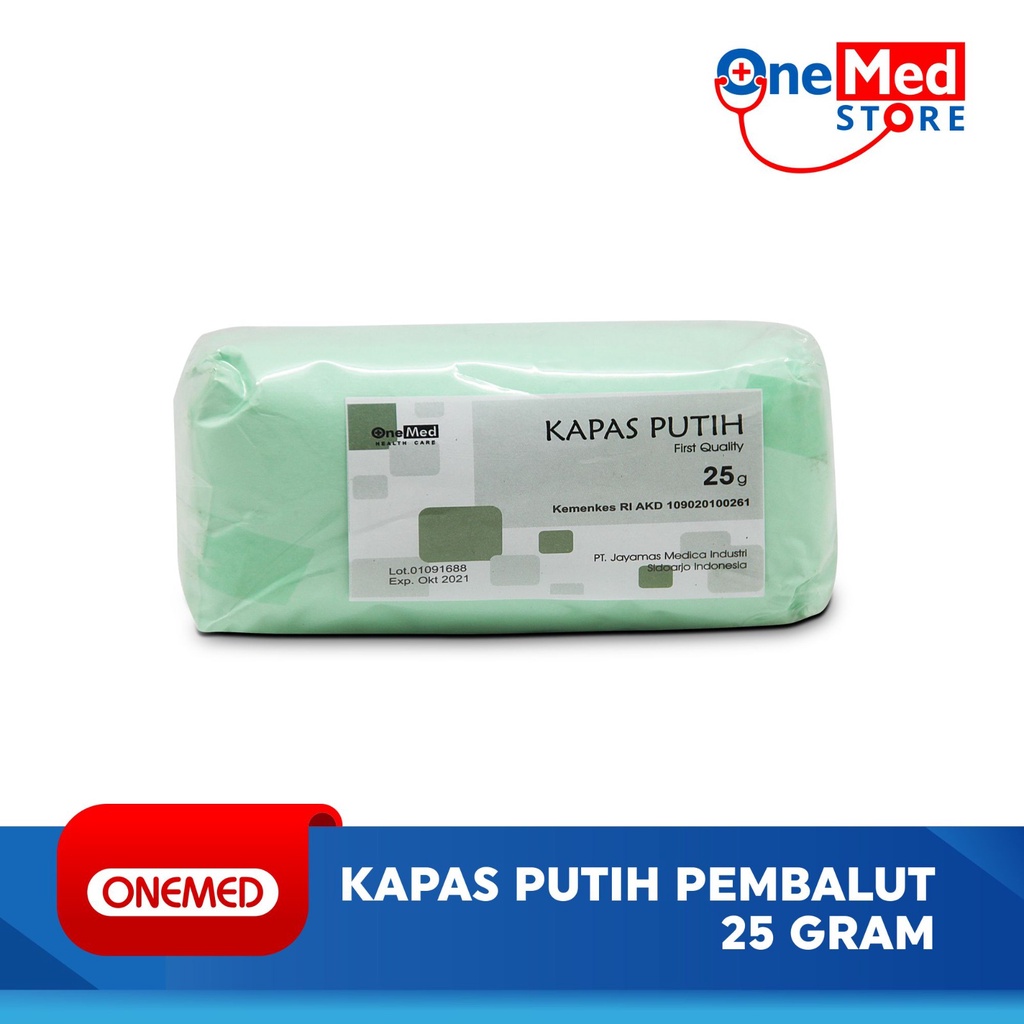 Jual Kapas Putih pembalut OneMed 25gram | Shopee Indonesia