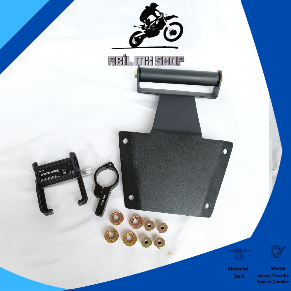 Jual PAKET BRAKET HOLDER HP CB 150 X DAN HOLDER GUB HITAM BRAKET HOLDER ...