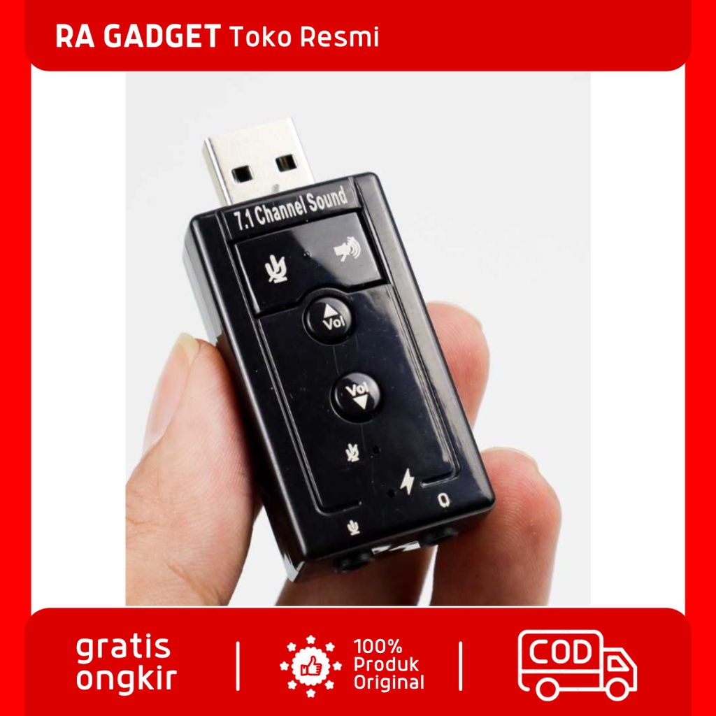 Jual USB 7.1 Channel Sound Card Adapter / USB Soundcard External Virtual Channel Speaker Input ...