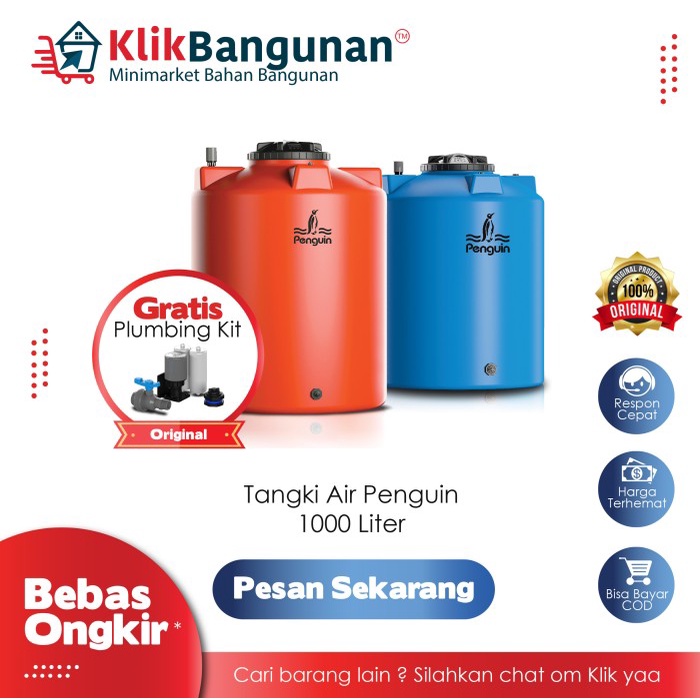 Jual Terlaris Torn Toren Torn Tangki Air 1000 Liter Penguin Bonus ...