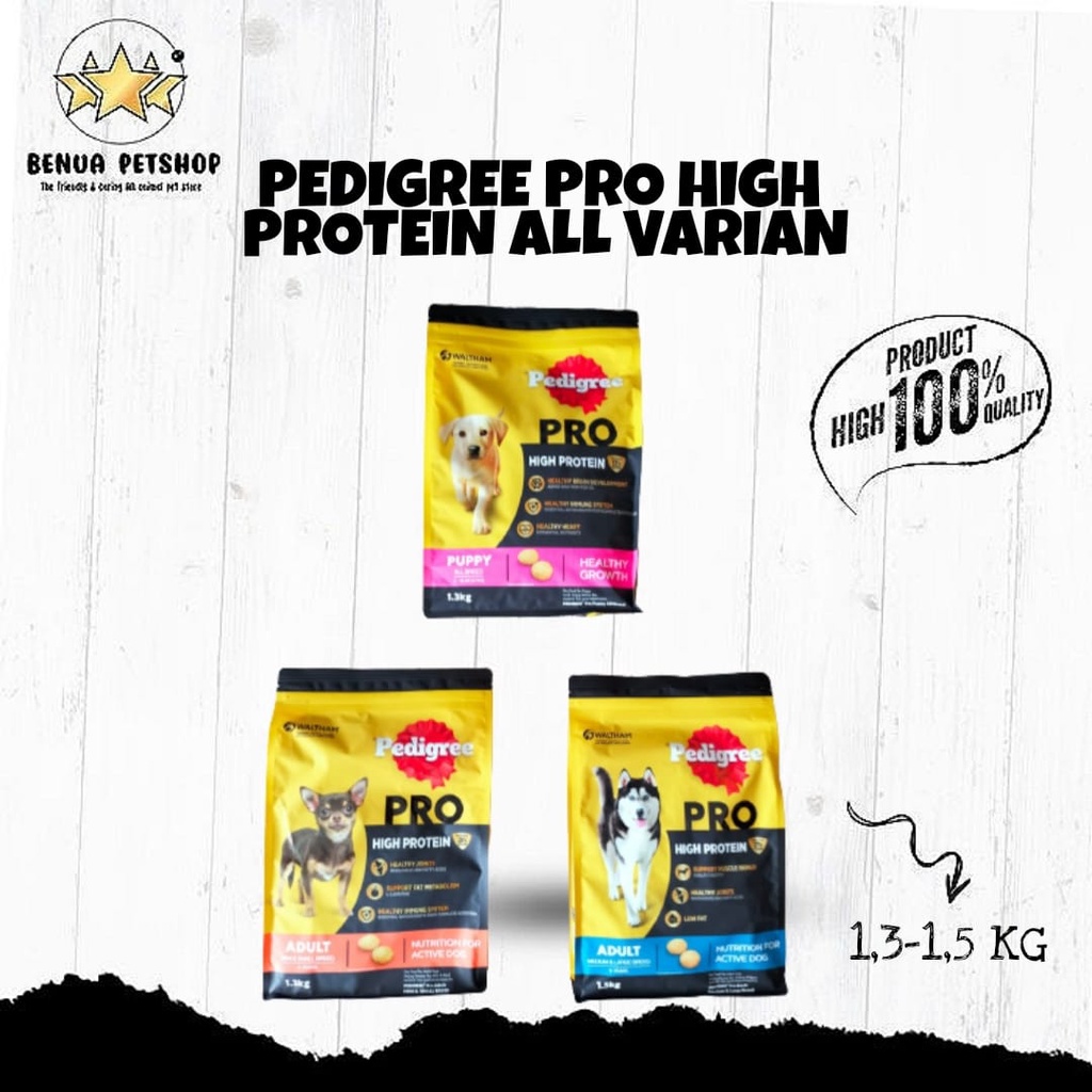 Jual PEDIGREE PRO HIGH PROTEIN PREMIUM DOGFOOD ALL VARIAN - (1,3-1,5 KG) | Shopee Indonesia
