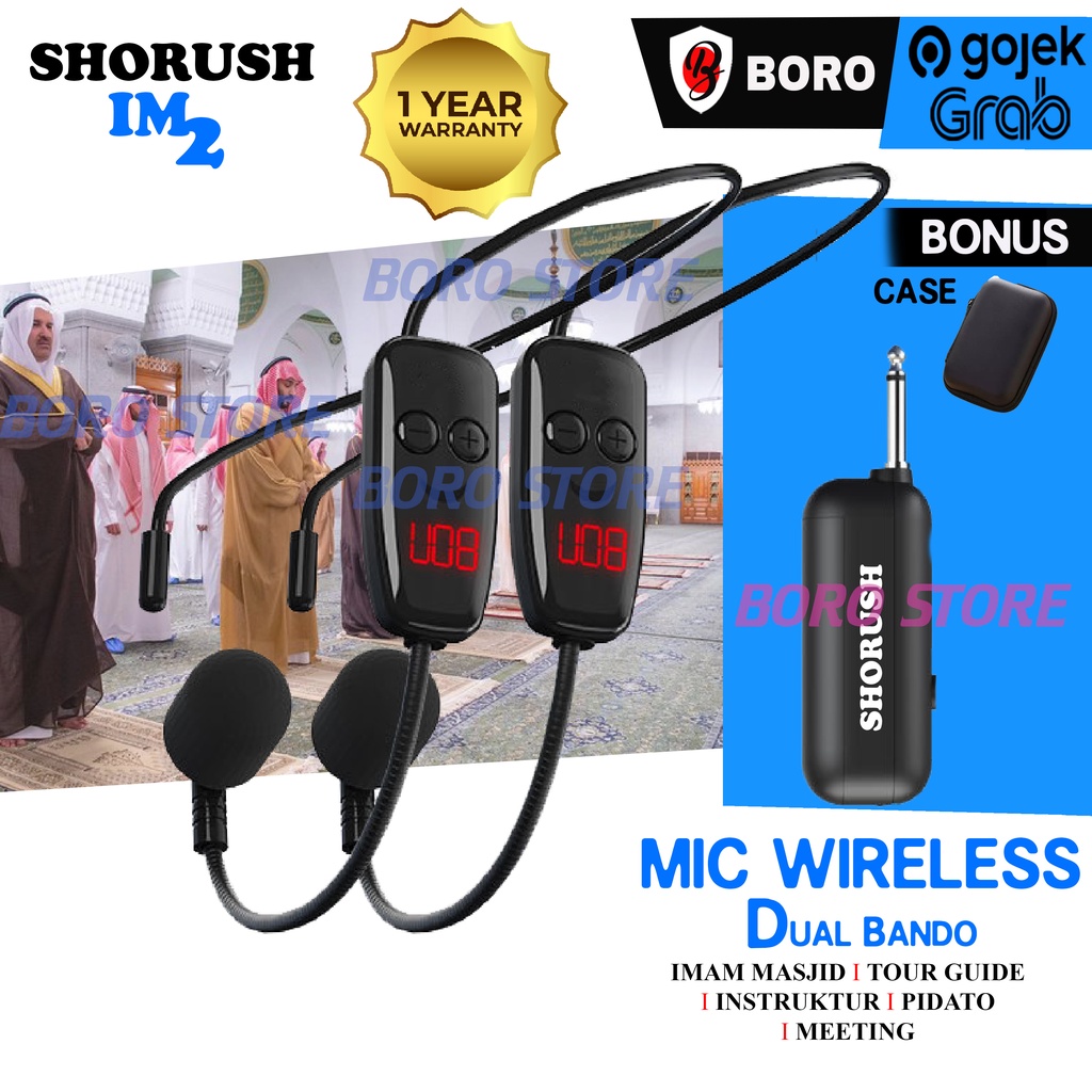 Jual Shorush IM 2 Mikrofon Mic Clip On Wireless Presentasi Tur Imam Masjid Musholla Microphone ...
