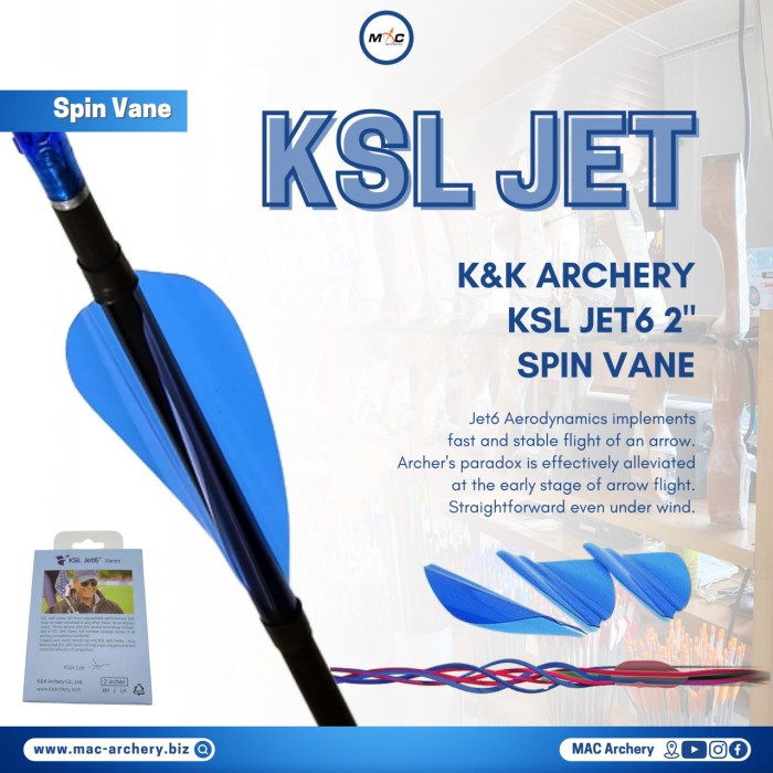 Jual KSL JET 6 SPIN VANES ROUND VANES PANAH ARROW BUSUR PANAHAN ARCHEY ...