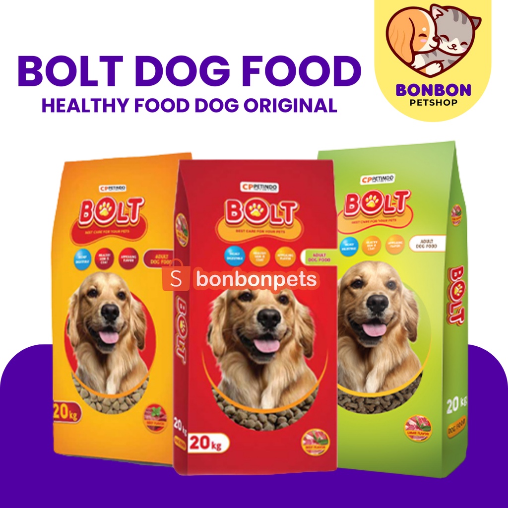 Jual Bolt Dog Makanan Kering Anjing 1Kg Dry Food Repack Freshpack Bolt ...
