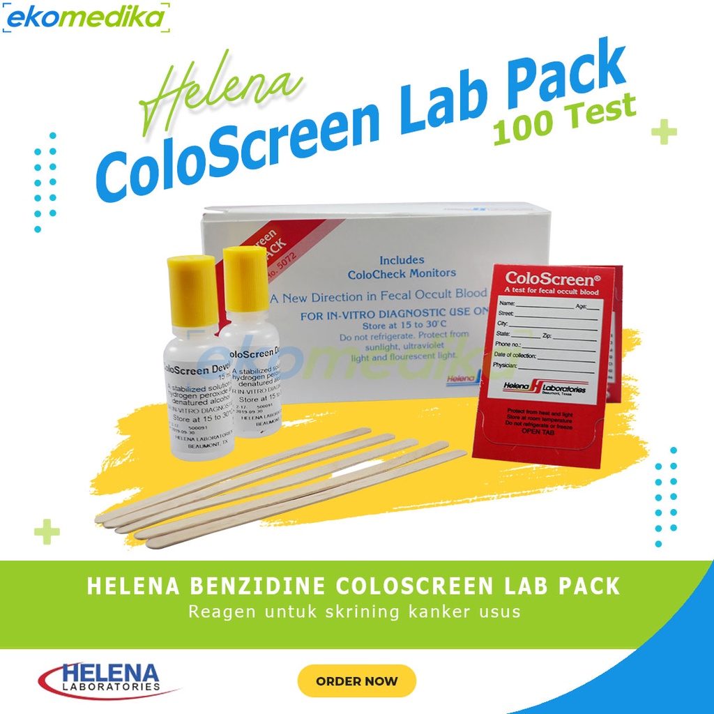 Jual Coloscreen Lab Pack 100 T HELENA Benzidine ED 10/2026 (Feses Darah ...