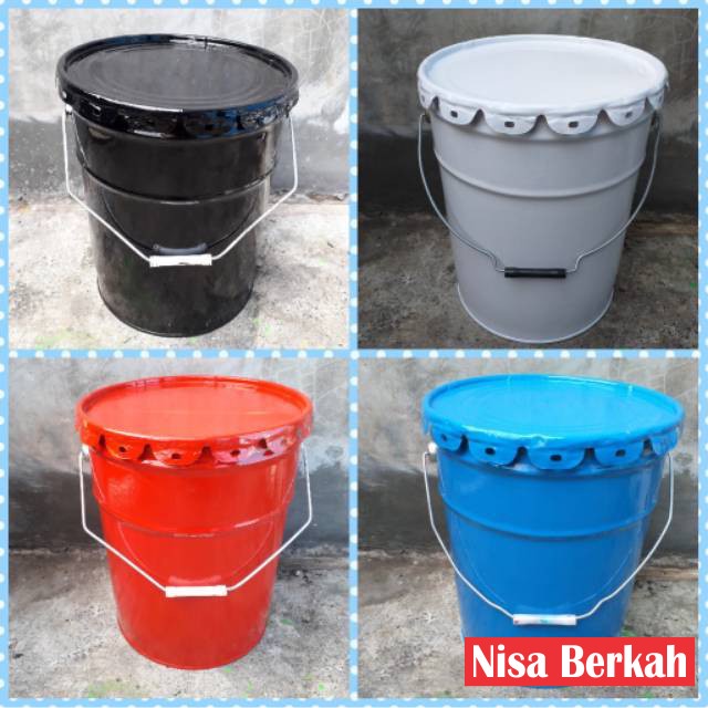 Jual Tempat Ember Kaleng Cat / Tempat Bakar Sampah Besi / Tong Sampah ...