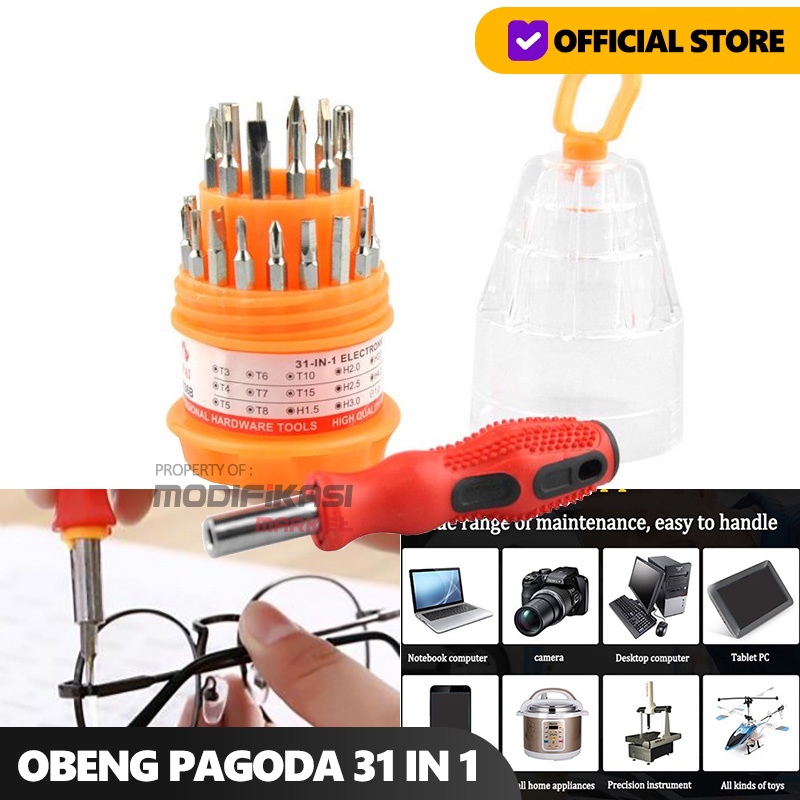 Jual OBENG SET REPARASI 31 IN 1 SET MULTIFUNGSI EDC TOOLS KIT LAPTOP PC HP | Shopee Indonesia