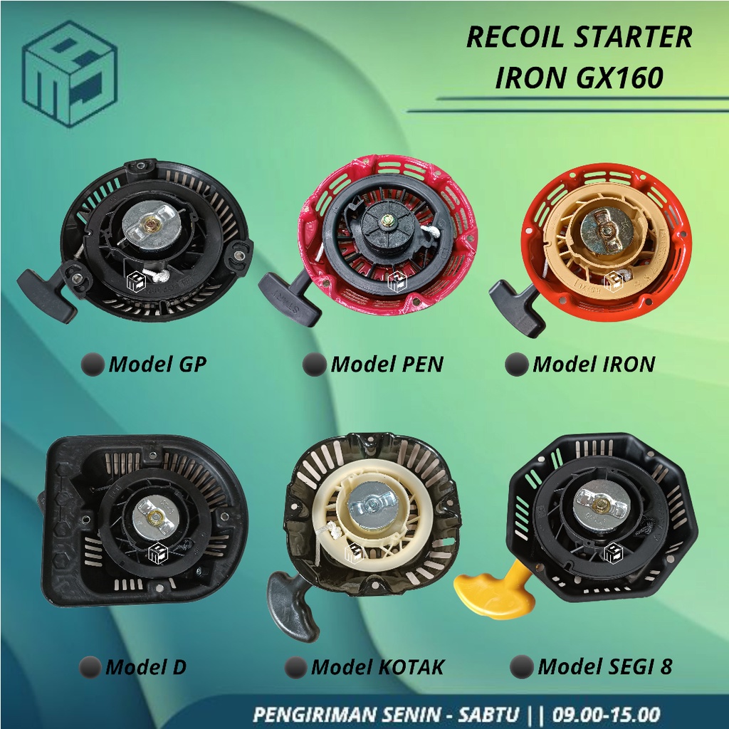 Jual Recoil Starter Selahan Kap Stater Tarikan Engkol Gas Mesin Penggerak Bensin Engine GX160 ...