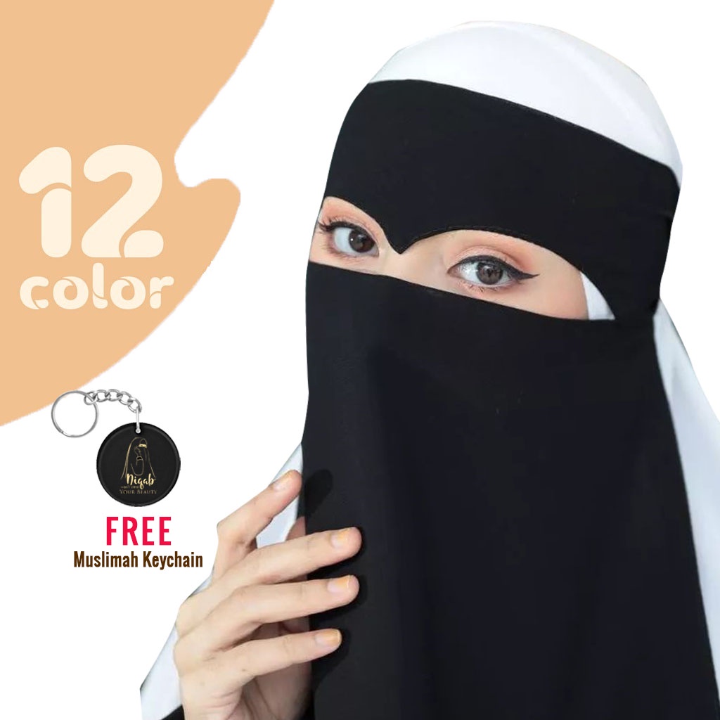 Jual Niqab Cadar Mata Elang 2 Layer Cat Eyes Tanpa Jahitan Bawah Mata Dua Lapis Nyaman Dipakai ...
