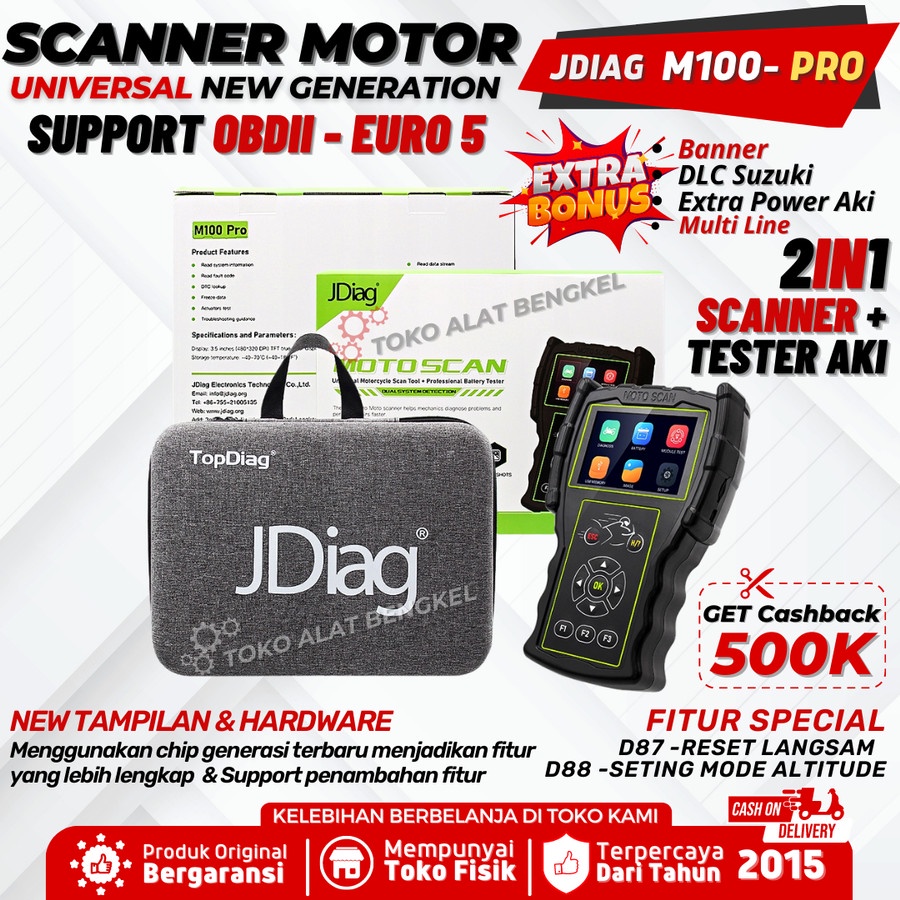 Jual Scanner Motor JDiag Universal Diagnostik Scan Tool Motor Injeksi ...