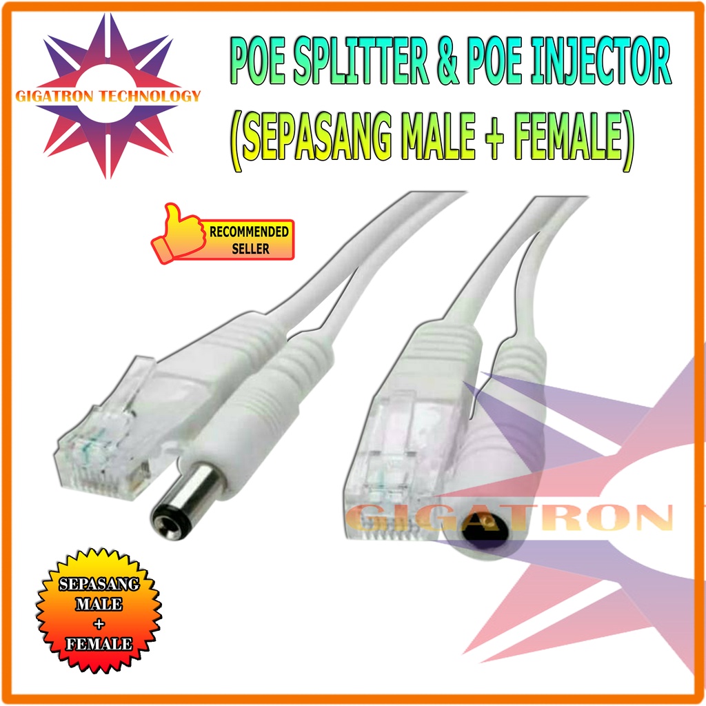Jual Kabel POE Injector & POE Splitter (SET) / Kabel POE Set Cable Isi ...