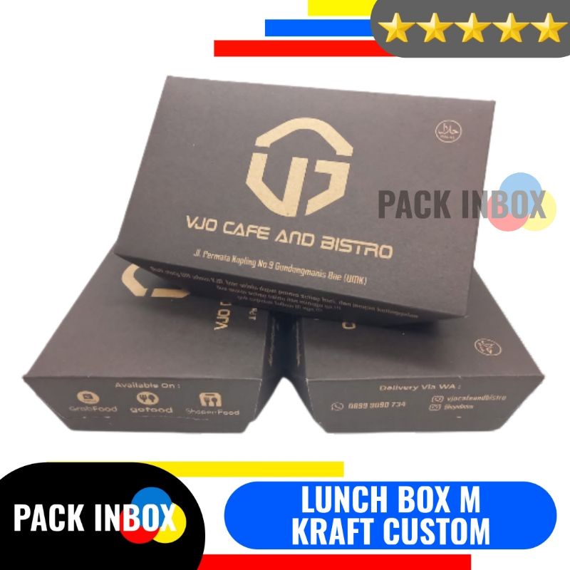 Jual PAPER LUNCH BOX M KRAFT CUSTOM BOX AYAM GEPREK KARDUS AYAM PENYET ...