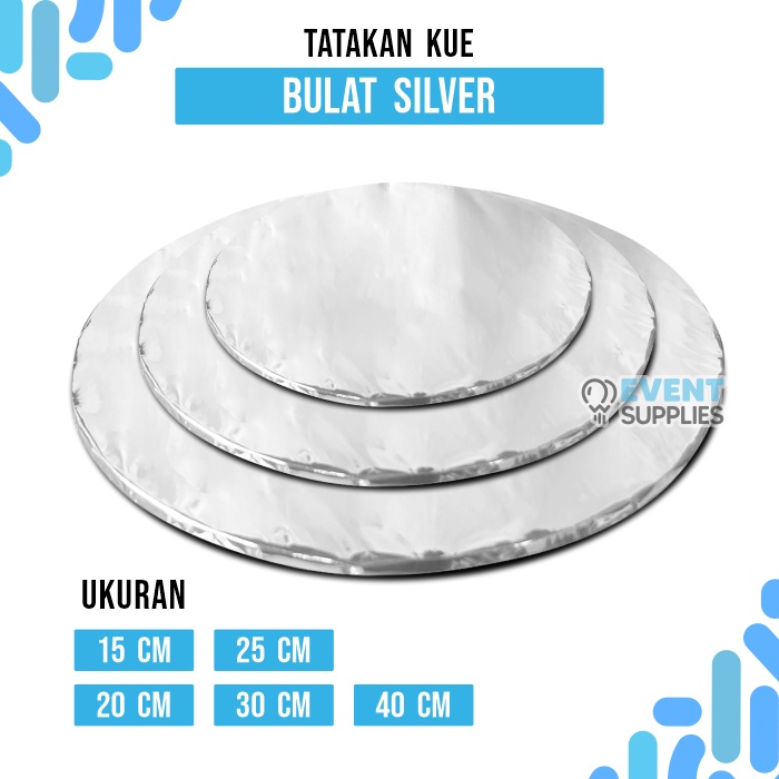 Jual Tatakan Kue Tart Ulang Tahun Alas Cake Silver Bulat Persegi eceran ...