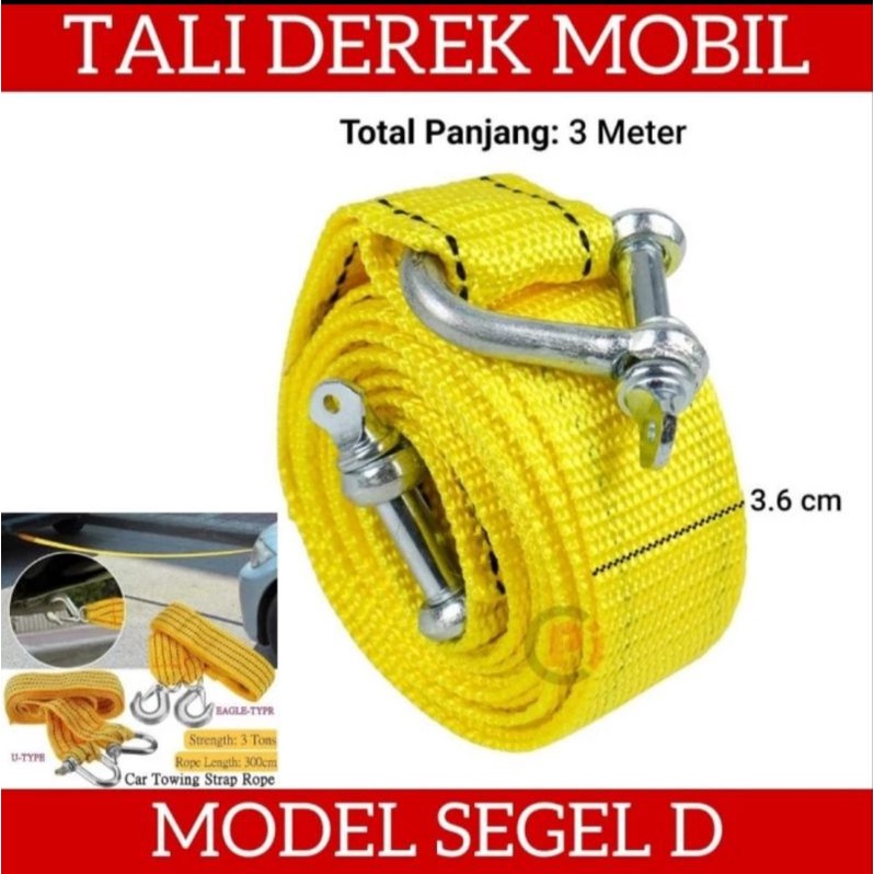 Jual Tali Derek Mobil Emergency Tow Rope U-Type | Shopee Indonesia