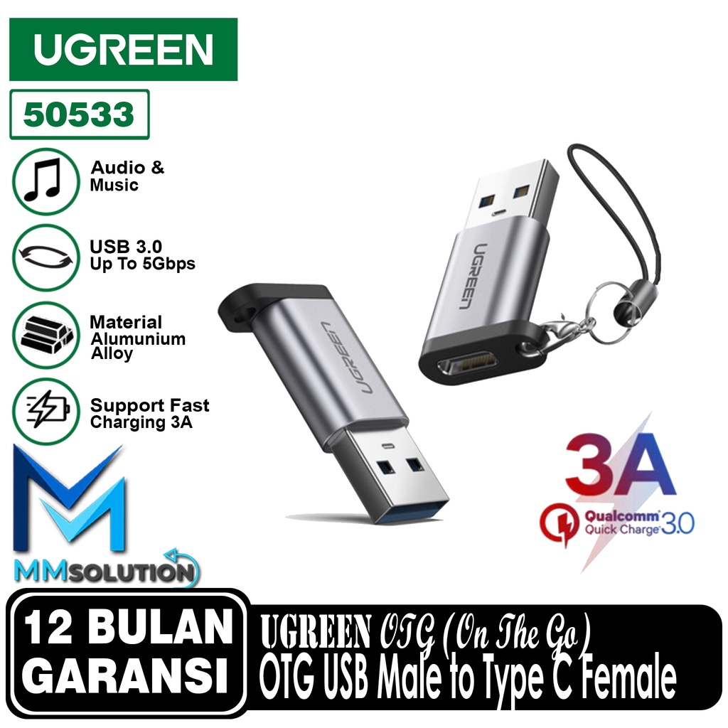 Jual UGREEN 50533 Converter Type C Female to USB 3.0 Adapter Fast ...