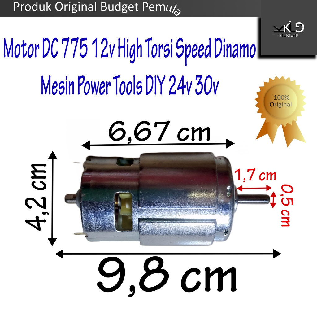 Jual Motor DC 775 12v-24v High Torsi Speed Dinamo Mesin Power Tools DIY | Shopee Indonesia