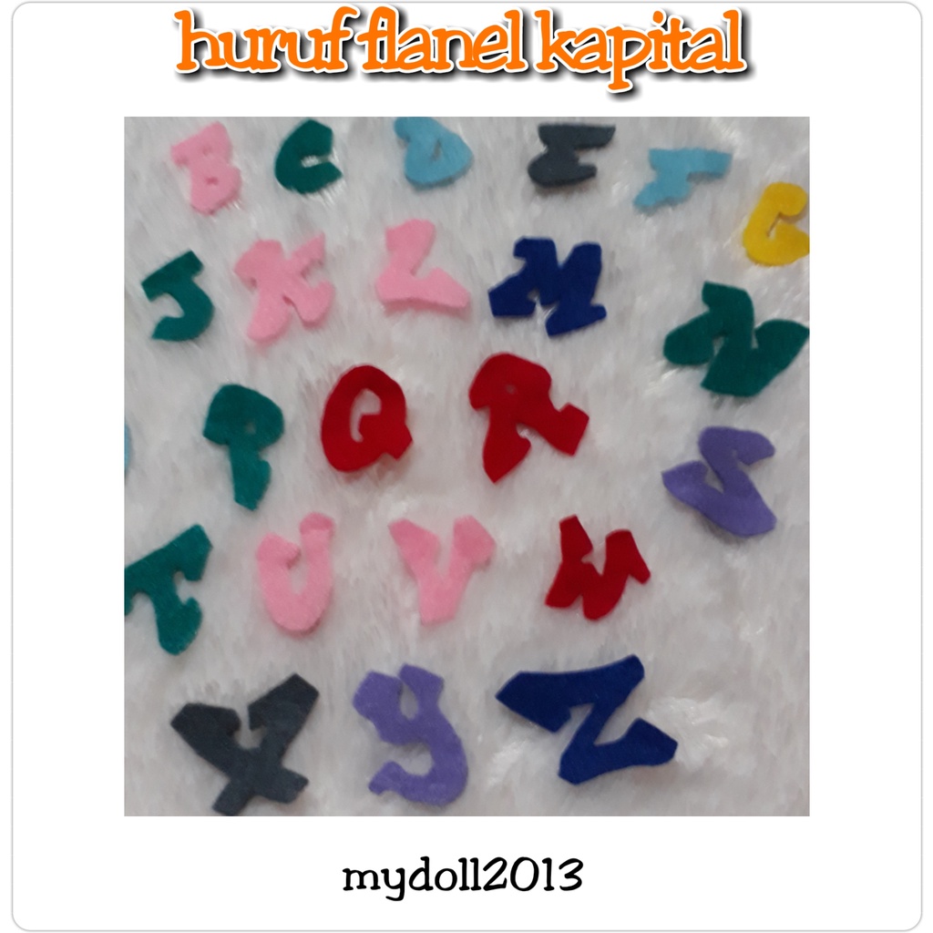 Jual Huruf Flanel Abjad Alfabet KAPITAL_Model Huruf sesuai gambar ...