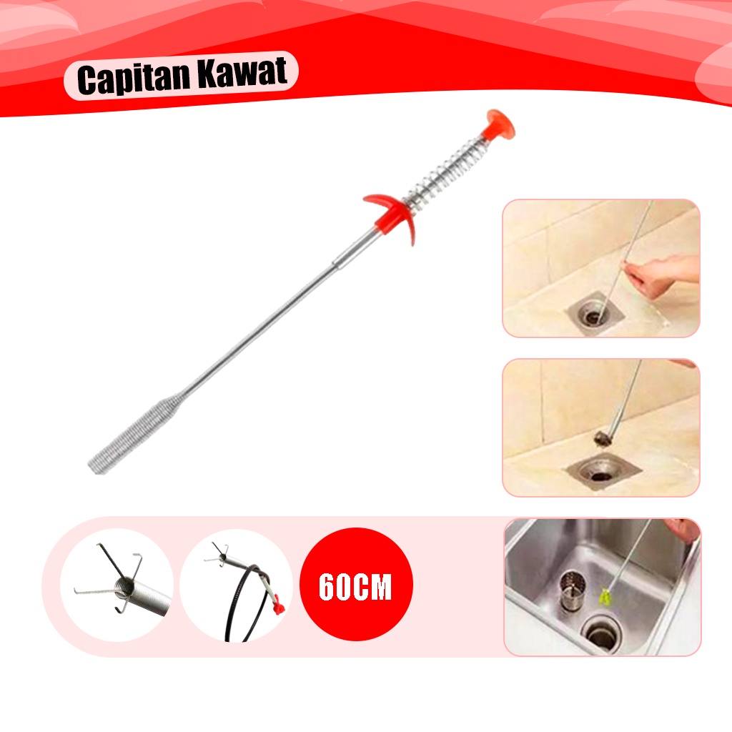 Jual Capitan Kawat Lentur Pencapit Kotoran Saluran Pipa Wastafel Mampet / Alat Anti Mampet ...