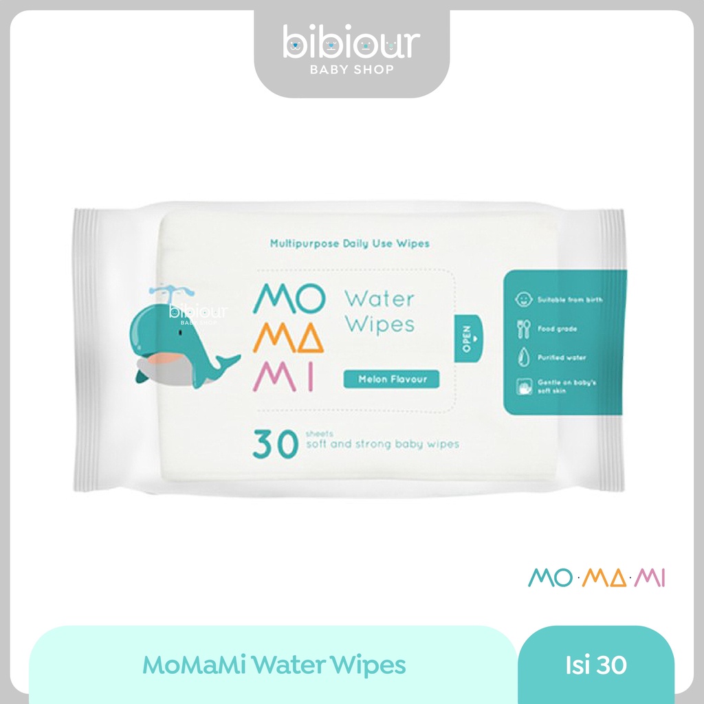 Jual MoMaMi Water Wipes isi 30 lembar Tissue Basah 30lembar | Shopee ...