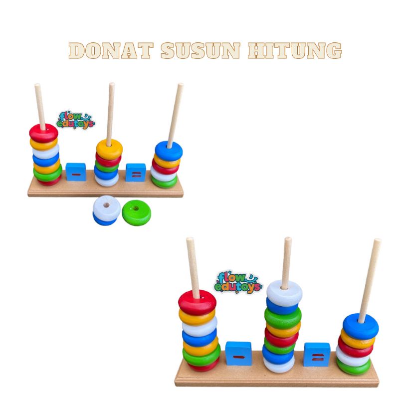 Jual Mainan Edukasi Menara Donat Hitung | Shopee Indonesia