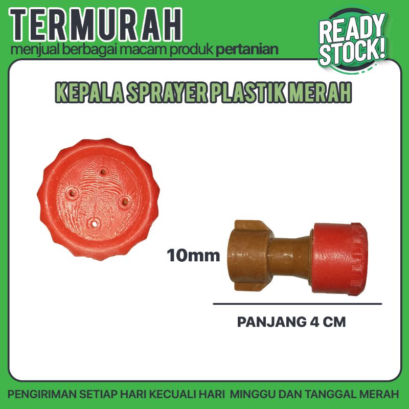 Jual KEPALA SPRAYER PLASTIK MERAH ( NOZZLE / NOZEL / NOSEL PB16 ...