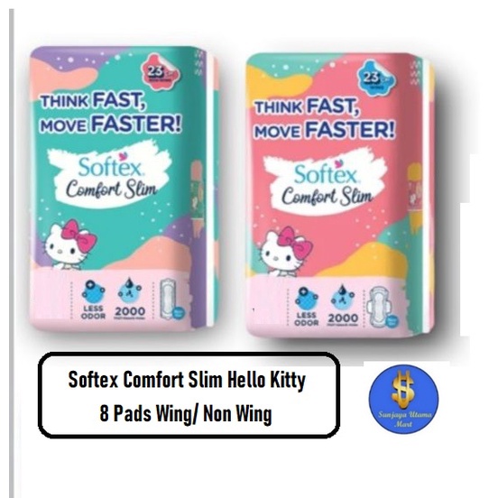 Jual Softex Comfort Slim Hello Kitty 23cm Wing/Non Wing-Pembalut Wanita ...