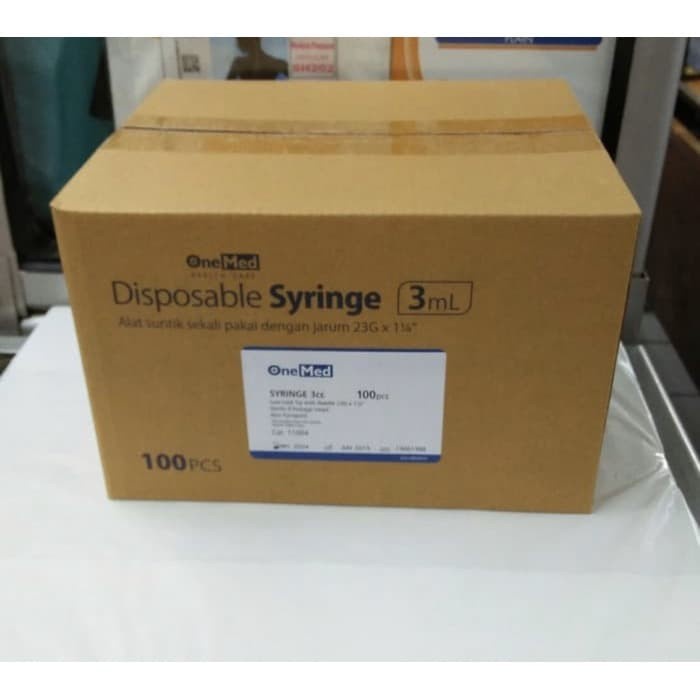 Jual ONEMED- Spuit 3cc / Syringe onemed 3cc/ Jarum Suntik 3cc | Shopee ...