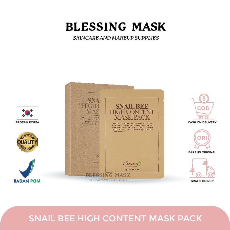 Jual BENTON Snail Bee High Content Mask Pack 20g (1ea) | Shopee Indonesia