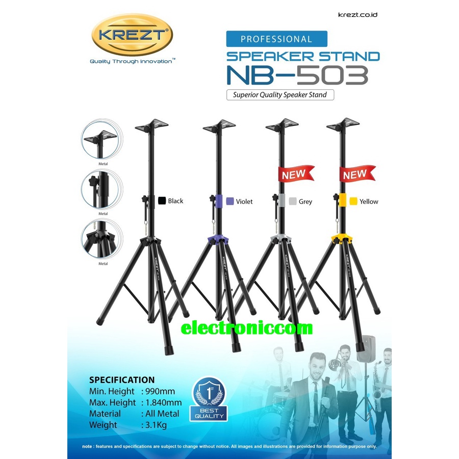 Jual STAND SPEAKER AKTIF -TRIPOD KREZT NB503 NB 503 FULL METAL ORIGINAL ...