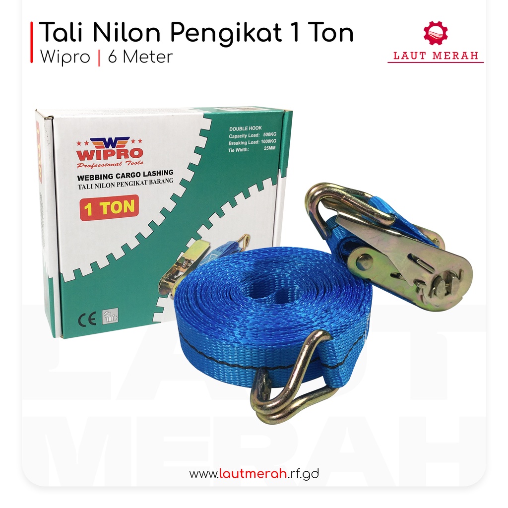 Jual Tali WIPRO 1 Ton 6m 10m webbing cargo / tali pengikat / tali ...