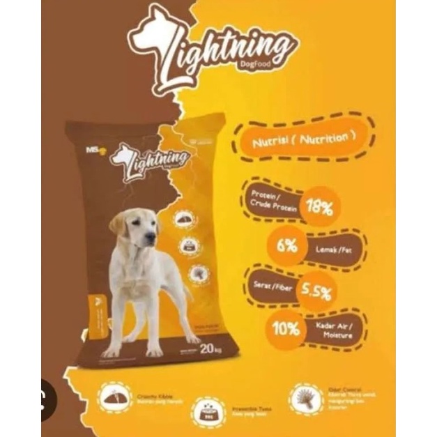 Jual Dry Food LIGHTNING DOG 20 Kg Beef Flavor - GOJEK / INSTANT Only ...