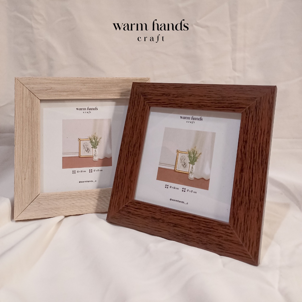 Jual Square Frame 17X17 | 20X20 | Pigura Kaca Kotak Motif Kayu | Pigura ...