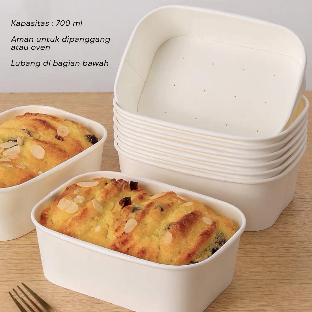 Jual [10 PCS] 700ml Loyang Kertas Roti Tahan Oven / Loyang Baking Tahan ...