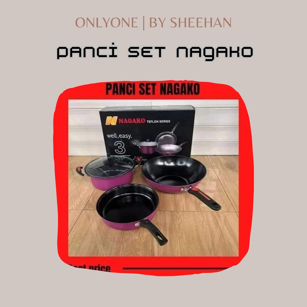 Jual Panci Set Nagako Warna/Panci Anti Lengket/Panci Goreng/Panci Serba ...