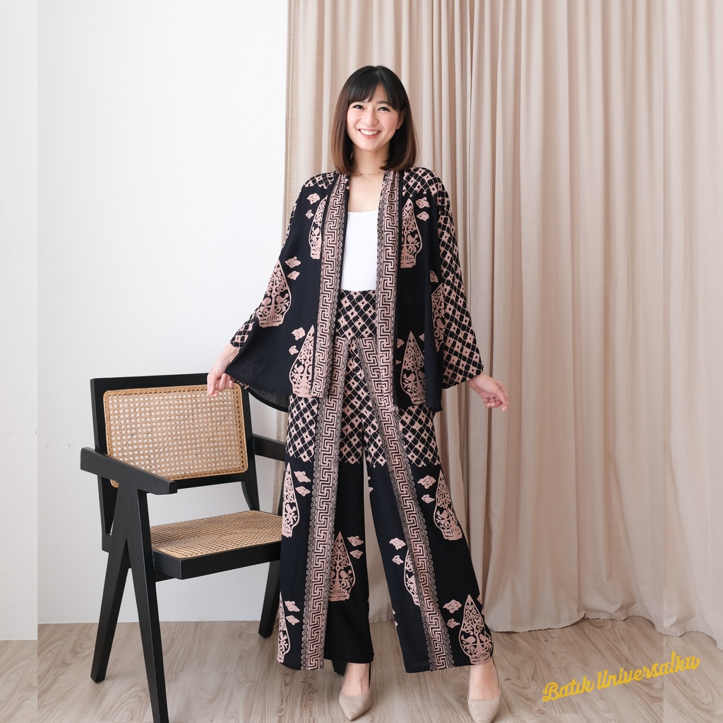 Jual BATIK UNIVERSALKU - Setelan Batik Wanita Cardigan dan Celana ...