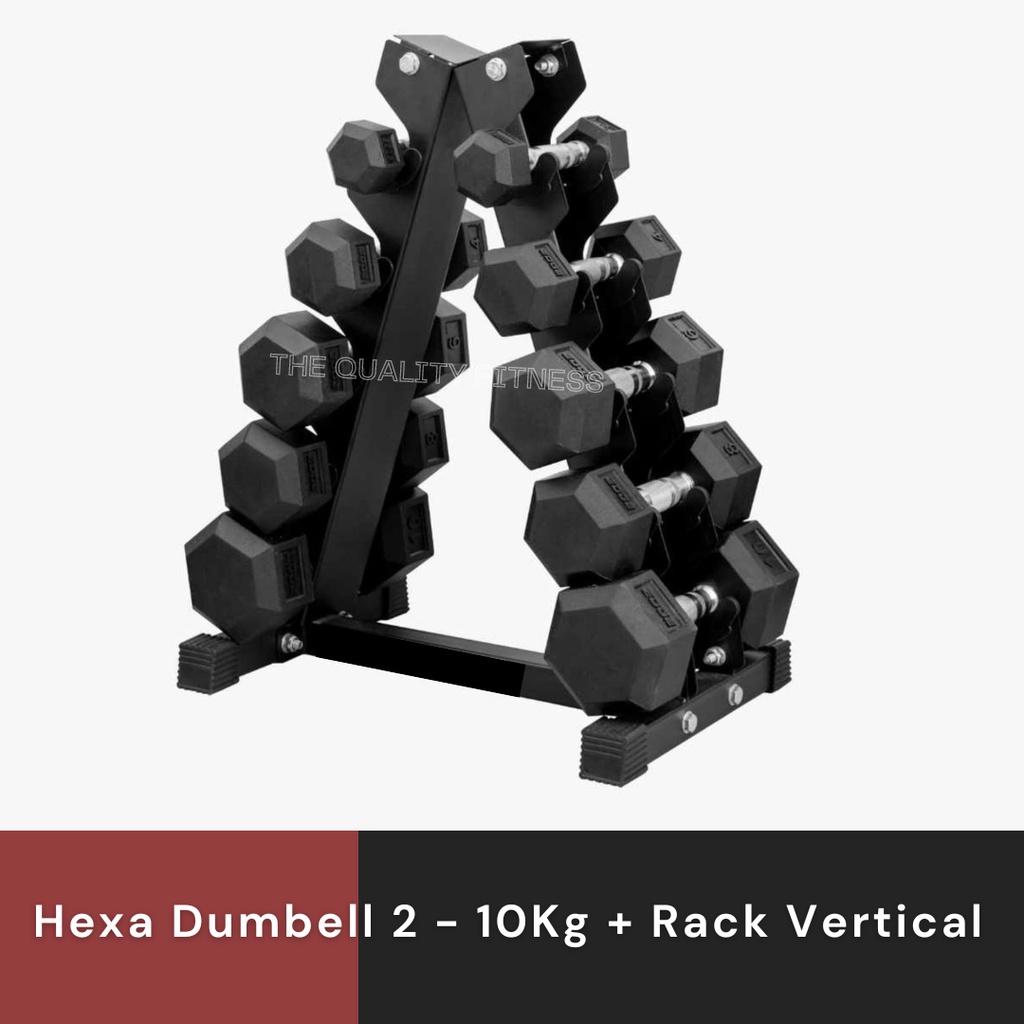Jual 1 Set Dumbell Hexa 2-10 + Dumbbell Rack Vertical Fitness | Shopee ...