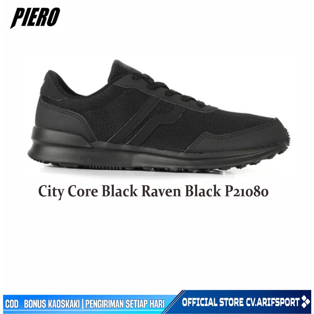 Jual Sepatu Sneakers Piero City Core - Black/Raven/Black P21080 ...