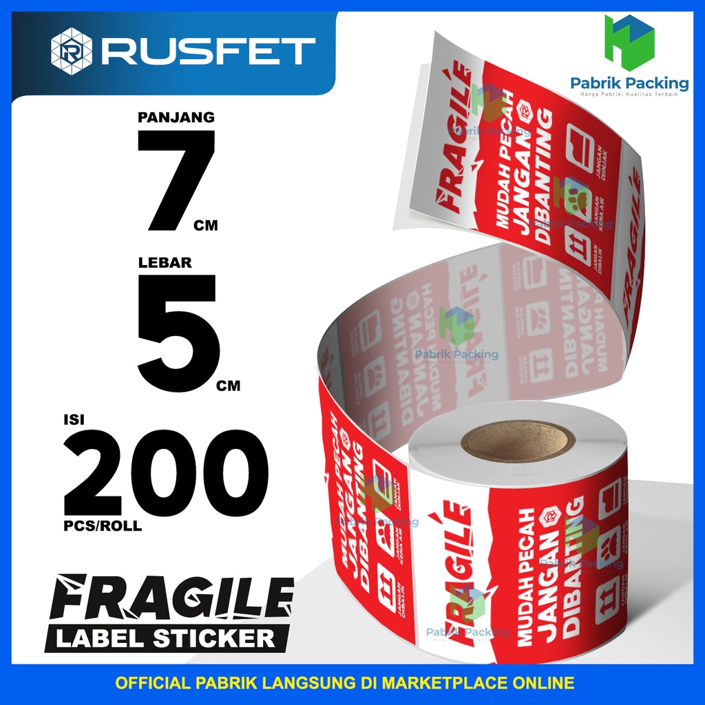 Jual Stiker fragile jangan di banting 7cm x 5cm stiker label pengiriman ...