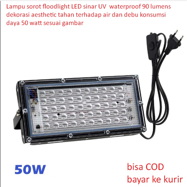 Jual Lampu sorot floodlight LED sinar UV waterproof 90 lumens dekorasi ...