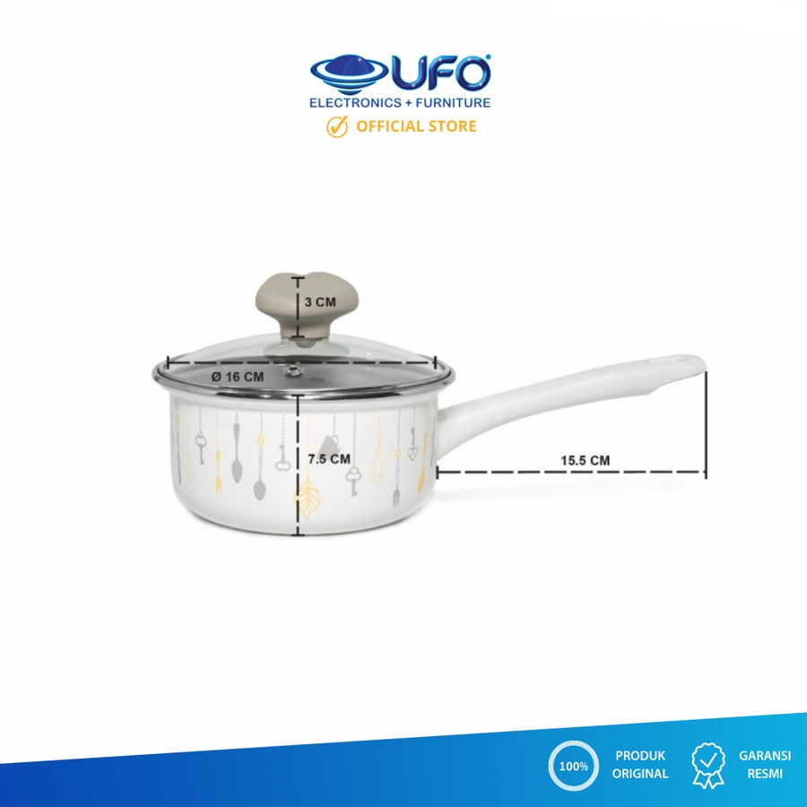 Jual Kedawung Chefina Sauce Pan 16 cm Chandelier Panci Enamel ...