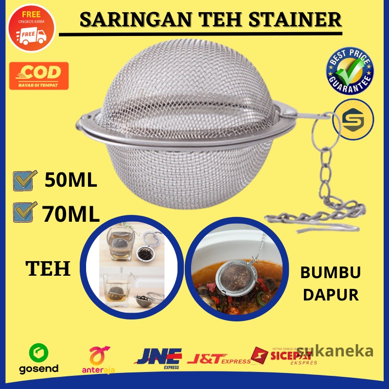 Jual Filter Saringan Penyaring Teh Reusable Tea Infuser Strainer Bumbu Dapur Stainless | Shopee ...