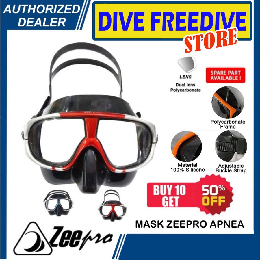Jual Mask Low Volume Zeepro Apnea Masker Kacamata Selam Scuba Diving ...