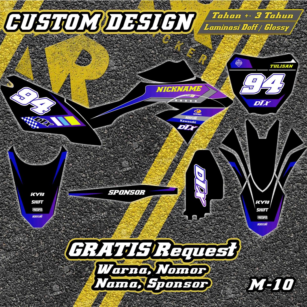 Jual Stiker Decal D-tracker KLX CRF MAX DECAL custom desain decal klx ...